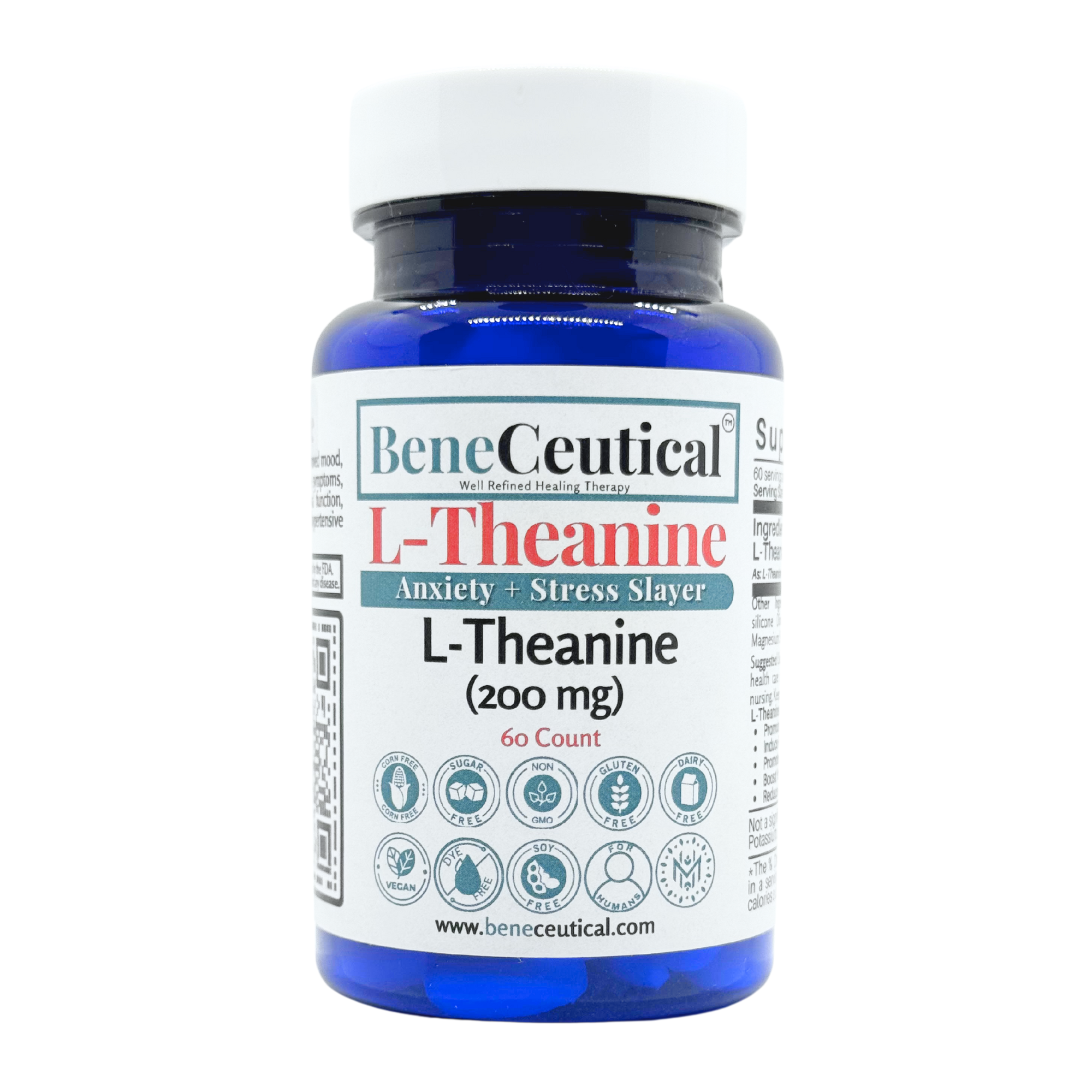 L-Theanine : Anxiety + Stress Slayer 200mg 60ct – Beneceutical